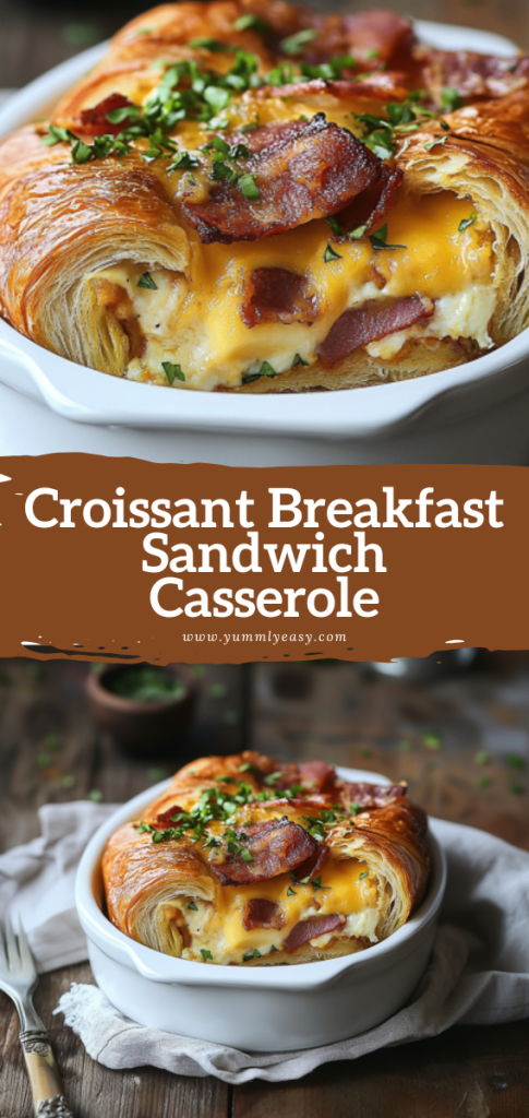 Easy Croissant Breakfast Sandwich Casserole Recipe