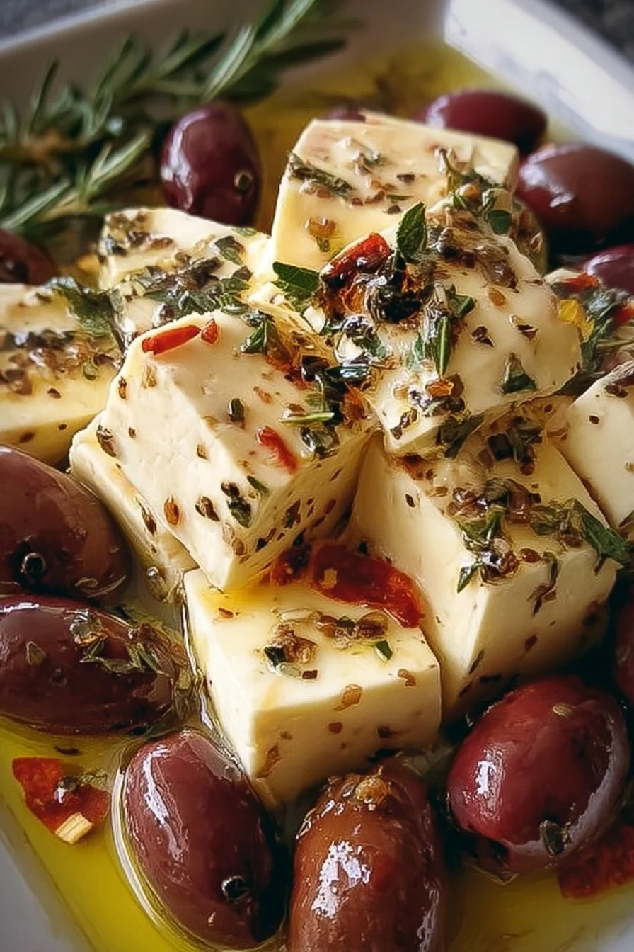 Savory Marinated Cheese and Olives