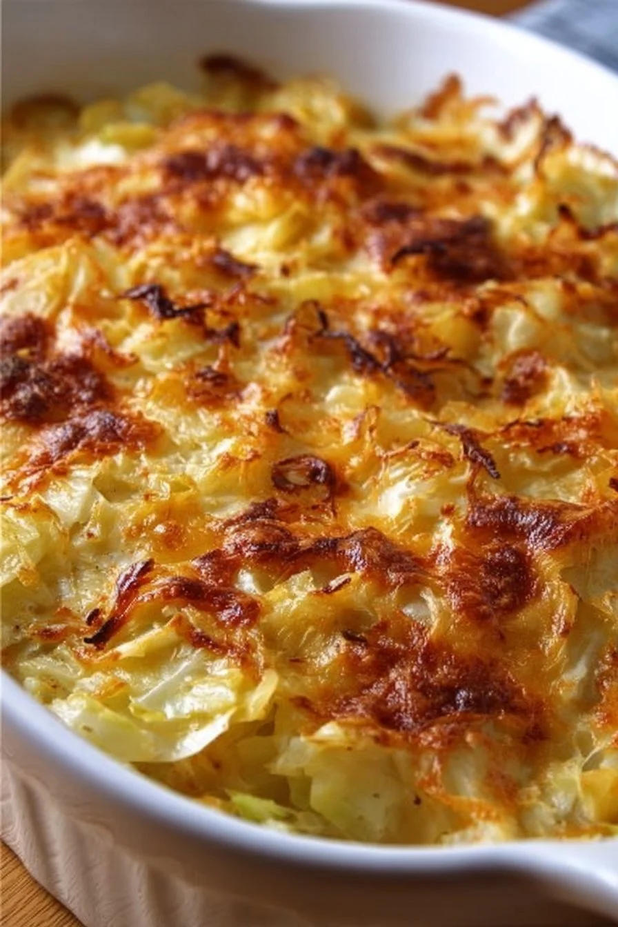 Tender Cheesy Cabbage Casserole