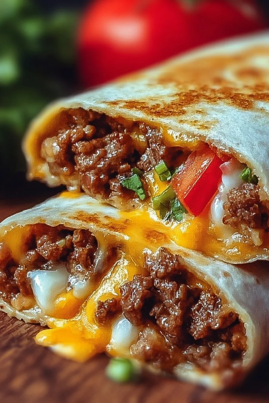 Cheesy Beef Burrito Delight