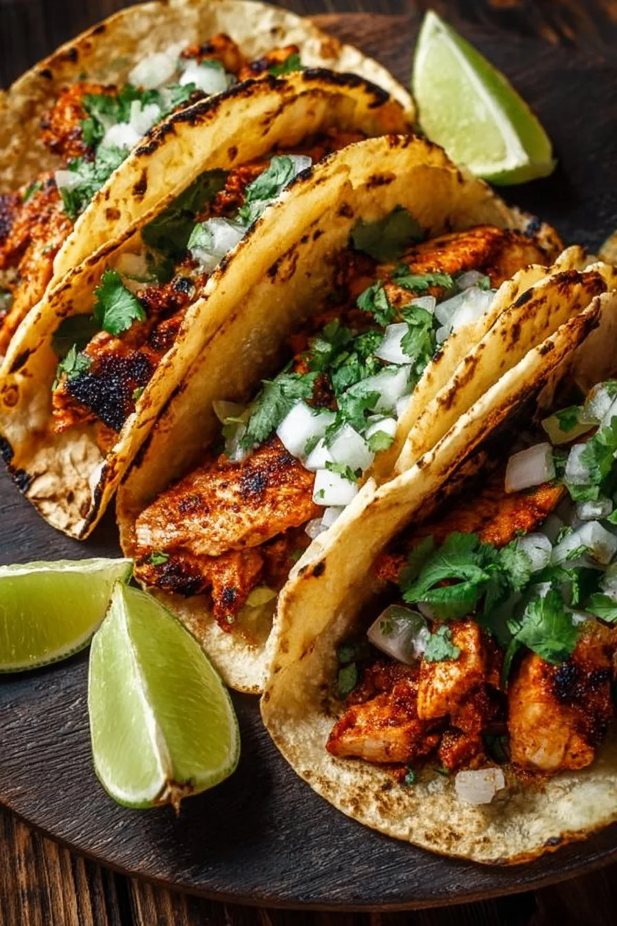 Golden Garlic Butter Honey BBQ Chicken Tacos